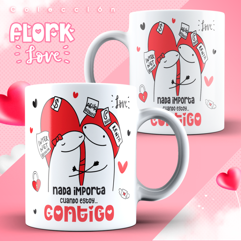 Plantillas para tazas de Amor Flork - 10 Diseños